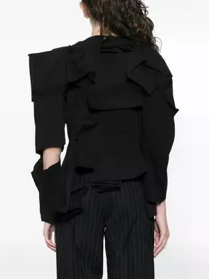 Yohji Yamamoto Cotton Blend Draped-sleeves Jacket
