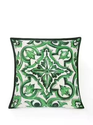 Dolce & Gabbana Majolica Print Cushion - Green
