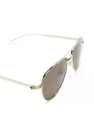 Montblanc Logo-print Aviator Sunglasses - Gold