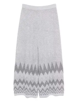 D.exterior Chevron-knit Wide-leg Trousers
