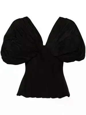 RHEA COSTA Ruched Taffeta Top