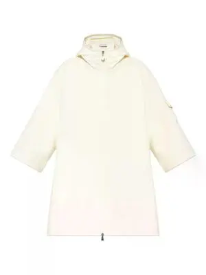 Moncler Zip-up Hooded Cape With Short Sleeves