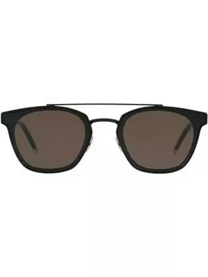 Saint Laurent Double-bridge Round Sunglasses