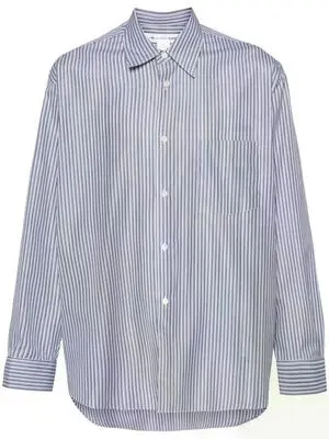 Comme Des Garçons Striped Cotton Shirt - Blue