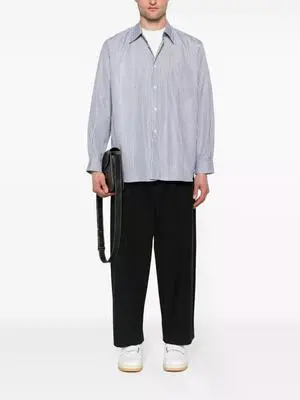 Comme Des Garçons Striped Cotton Shirt - Blue