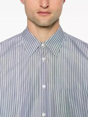 Comme Des Garçons Striped Cotton Shirt - Blue