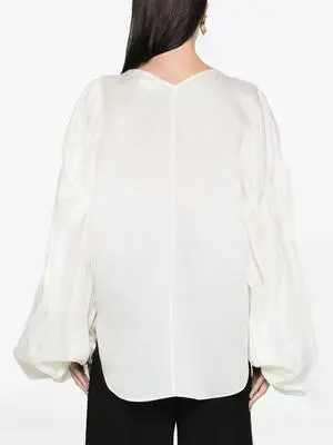 Khaite The Quico Silk Blouse - White