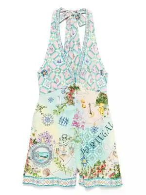 Camilla Silk Jumpsuit - Blue