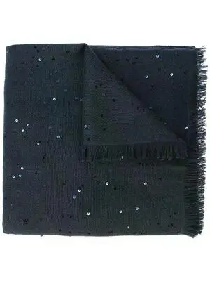 Brunello Cucinelli Sequin Embellished Scarf - Blue