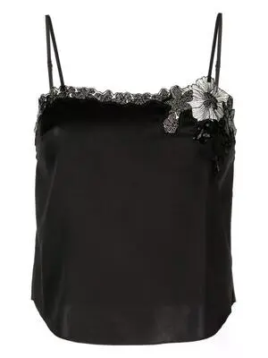 FLEUR DU MAL Sequin-embellished Camisole Top - Black