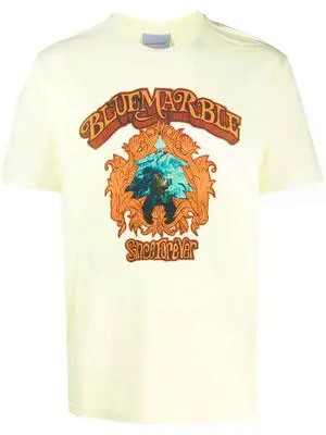 BLUEMARBLE Logo-print Cotton T-shirt - Yellow