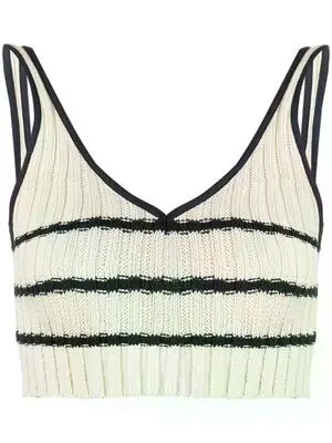 Lorena Antoniazzi Ribbed-knit Cropped Top - Neutrals