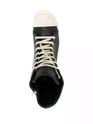Rick Owens Leather High-top Sneakers - Black