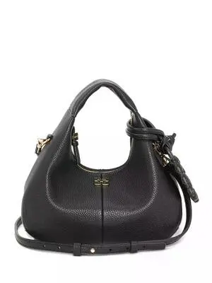 GANNI Textured Leather Mini Tote Bag - Black