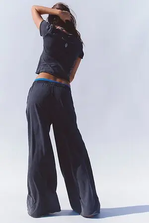 Free People Hot Shot City" Cropped Tee And Flare Pant Set - Black