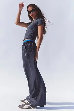 Free People Hot Shot City" Cropped Tee And Flare Pant Set - Black