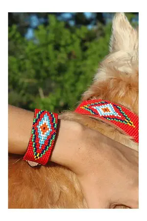 SAMBBOHO Beaded Leather Bracelet