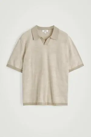 Cos Cotton Jacquard Polo Shirt