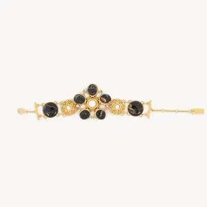 Chloé Flower Resin Pearl Bracelet - Gold