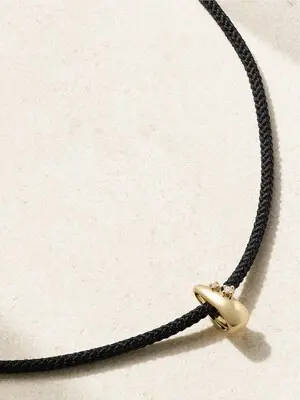 Mizuki 14-karat Gold, Cord And Diamond Necklace