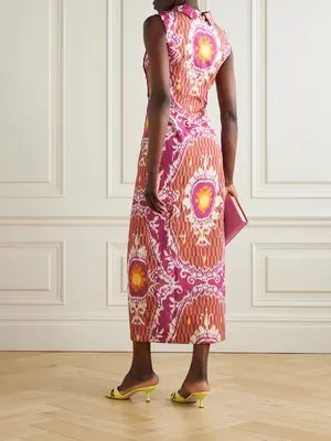 MARTA FERRI Printed Organic Cotton Midi Dress