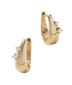 Mizuki 14-karat Diamond Huggie Hoop Earrings - Gold