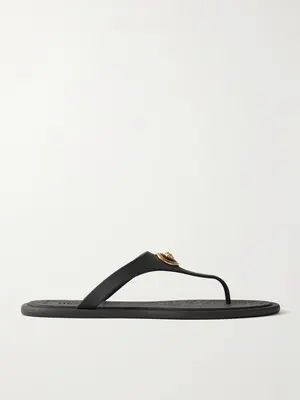 Versace Alia Embellished Flip Flops - Black