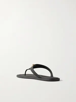 Versace Alia Embellished Flip Flops - Black