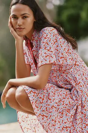 RO'S GARDEN Vibeka Mini Dress - Red Pattern