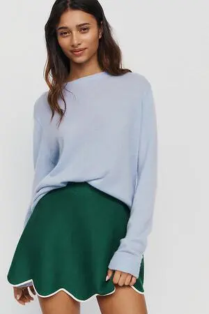 Maeve Scalloped-hem Mini Skirt - Green