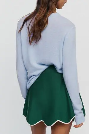 Maeve Scalloped-hem Mini Skirt - Green