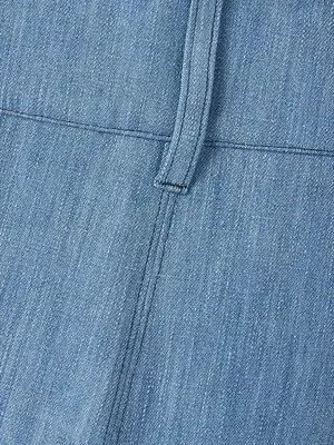 Gabriela Hearst Rhein Cotton And Linen-blend Chambray Flared Pants
