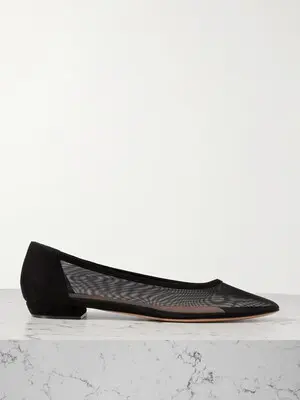 Suede Point-Toe Flats