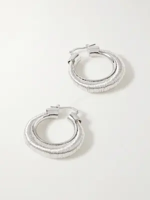 JIL SANDER Tone Hoop Earrings - Silver