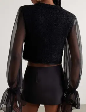 Balmain Tweed And Silk-chiffon Jacket