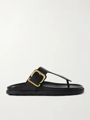 TOD'S Buckled Leather Sandals - Black