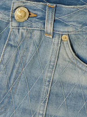 Balmain Embroidered Denim Shorts