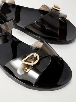 ANCIENT GREEK SANDALS Irini Recycled-pvc Slingback Sandals - Black