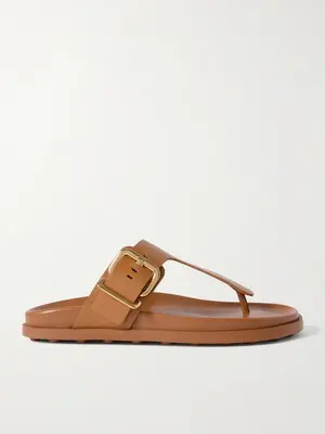 TOD'S Buckled Leather Sandals - Brown