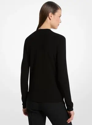 Michael Kors Stretch Viscose Long Sleeve Shirt - Black