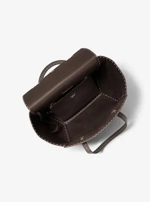 Michael Kors Sophia Hand-stitched Pebbled Leather Satchel