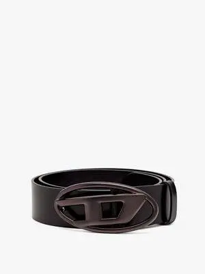 DIESEL Leather Belt With Oval-d Buckle