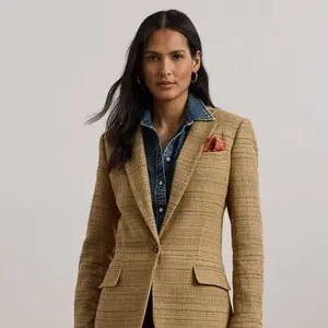 Polo Ralph Lauren Suede-Trim Plaid Wool Blazers for Women