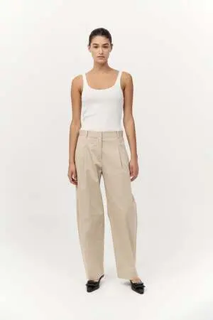 ST AGNI Cotton Barrel Leg Trousers