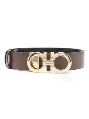 FERRAGAMO Gancini Reversible Belt - Brown