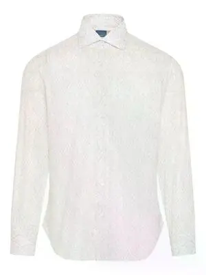 BARBA NAPOLI Floral-patter Long-sleeve Shirt - White
