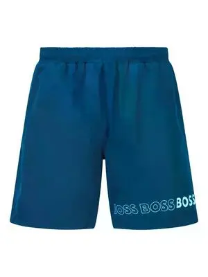 Hugo Logo-print Swim Shorts - Blue
