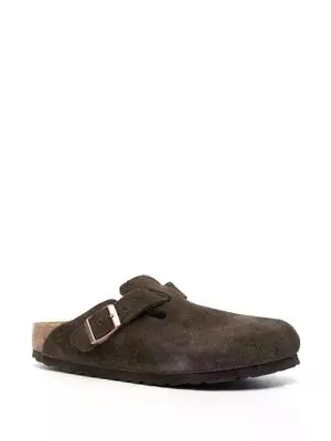 BIRKENSTOCK Boston Suede Slippers - Brown