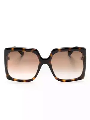 Gucci Interlocking-g Oversized Sunglasses - Brown