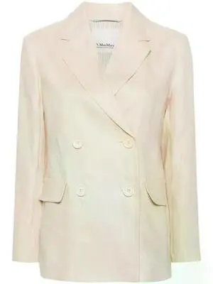 Max Mara Laura Double-breasted Linen Blazer - Neutrals